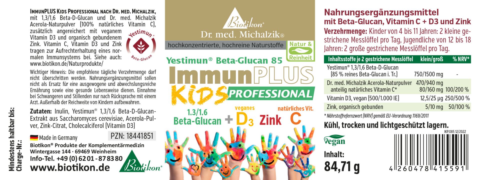 ImmunPLUS-Kids-Professional nach Dr. med. Michalzik, 84,71 g Pulver ...